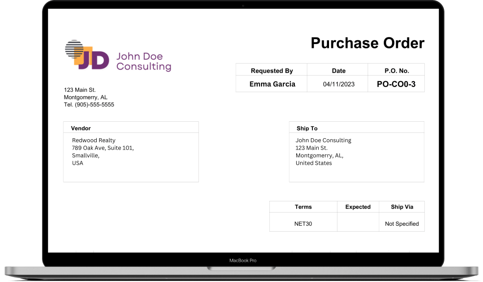 Free Purchase Order Generator - SystemX