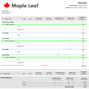 Timesheet generator - SystemX