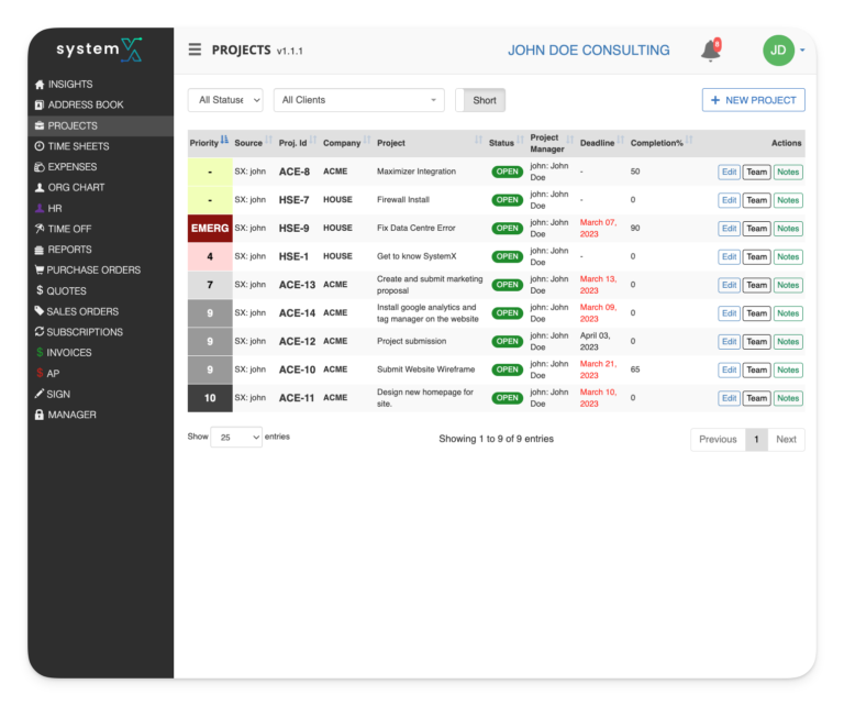 Consulting Platform - SystemX